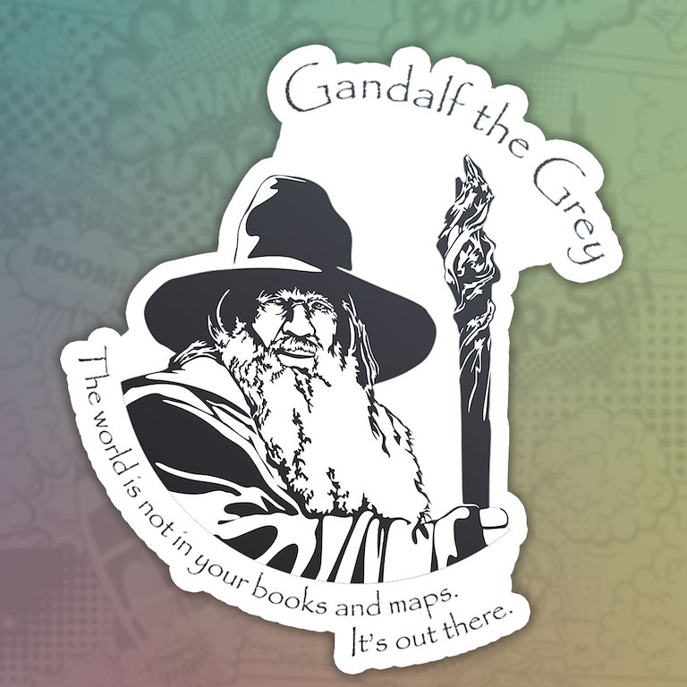 GANDALF QUOTE LOTR STIKER