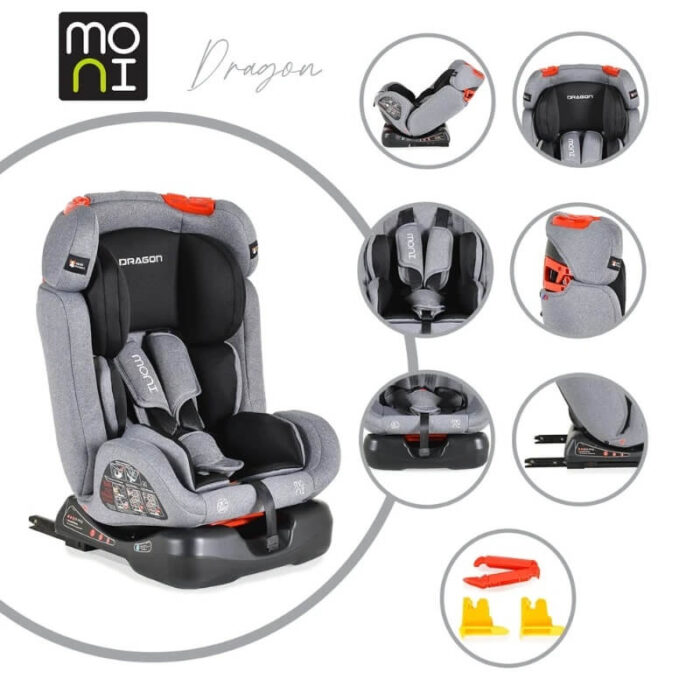 Cangaroo auto sedište Dragon GRAY bez rotacije, 0-36kg Isofix