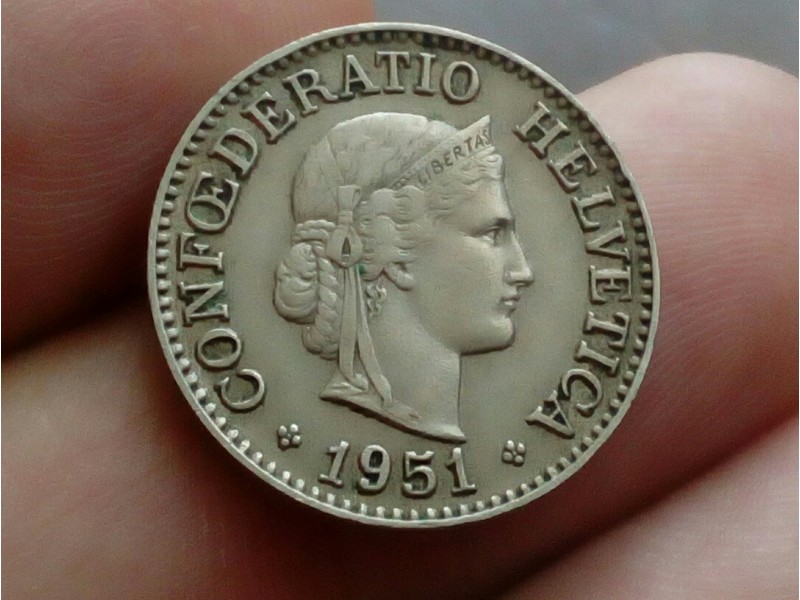 Svajcarska, 10 rapena 1951