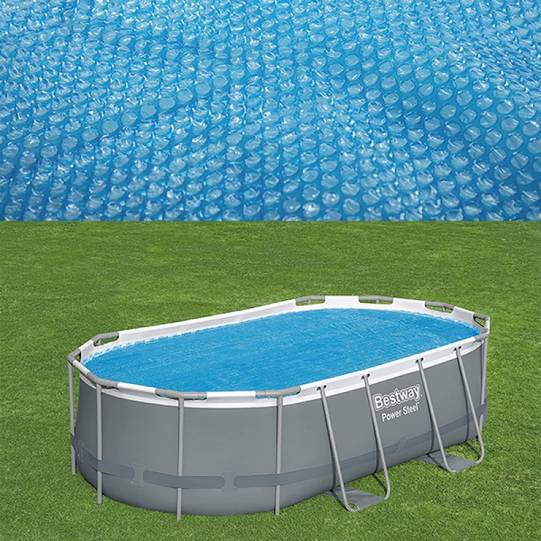 Solarni prekrivač za ovalni bazen sa metalnim ramom 427 cm Bestway 58672