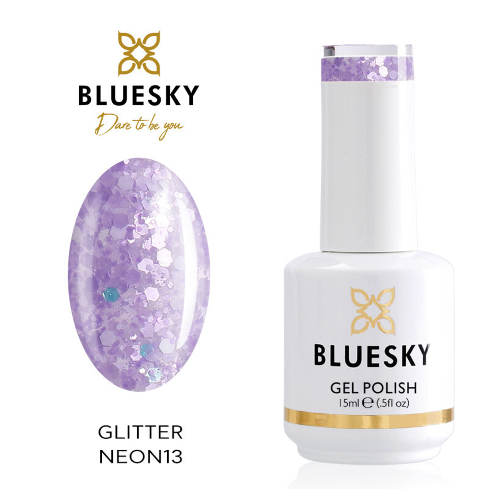 Gel Polish Bluesky 15ML GLITTER NEON 13