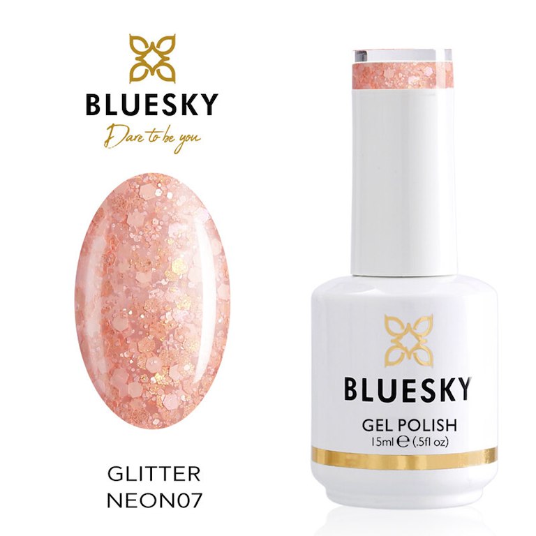 Gel Polish Bluesky 15ML GLITTER NEON 07