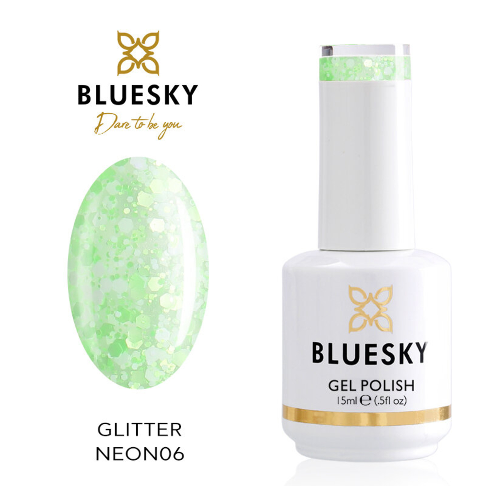 Gel Polish Bluesky 15ML GLITTER NEON 06