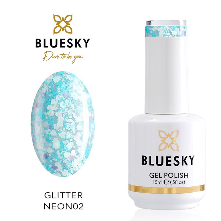 Gel Polish Bluesky 15ML GLITTER NEON 02