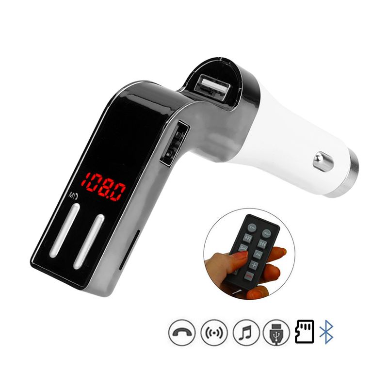 FM transmiter 590 USB TF Remote Bluetooth 5.0 12-24V handsfree crni