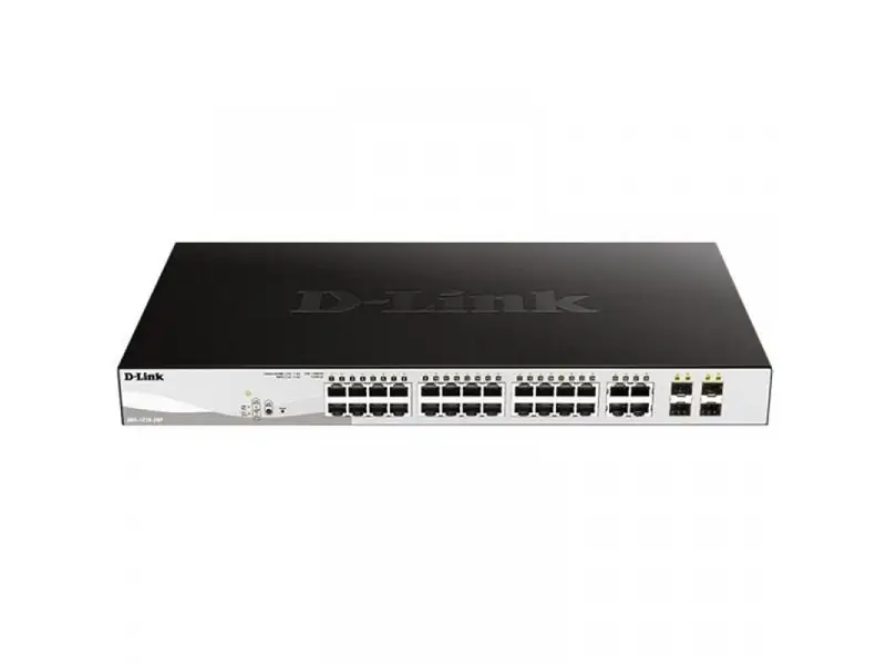 D LINK 28 GBPS SMART MANAGED POE SWITCH 4XSFP DGS-1210-28P