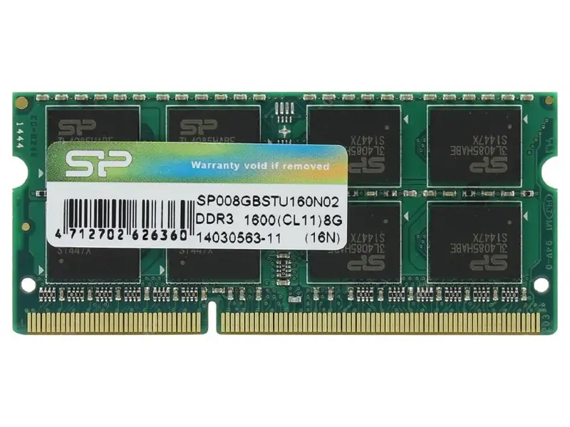 SILICON POWER 8GB, DDR3, SODIMM, 1600HZ (SP008GBSTU160N02)