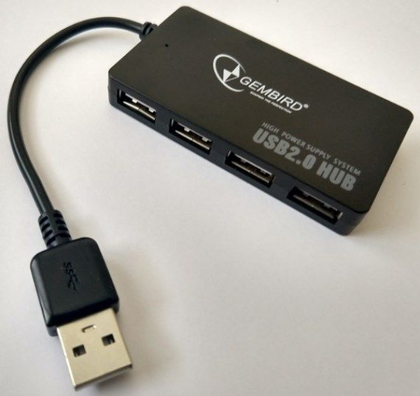 UHB-U3P4-03 ** Gembird USB 3.0 4-port HUB, storage speed 5Gbps, black (599)