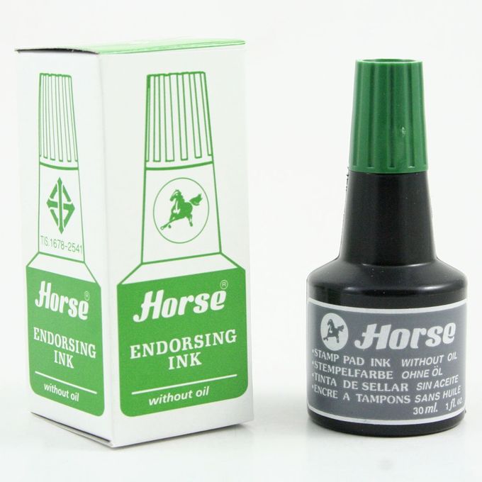 Horse original mastilo za pečate 28ml Horse zelena