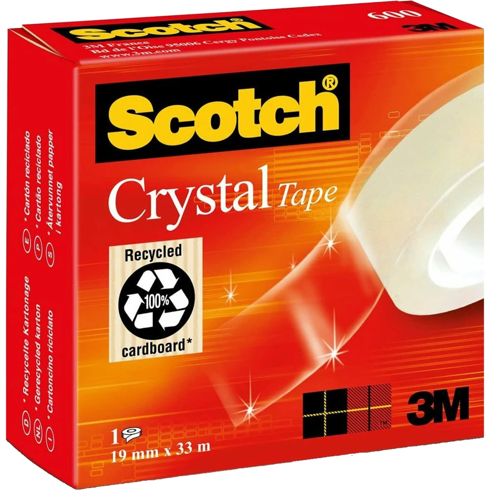 Lepljiva traka Scotch Crystal 600, 19mm x 33m