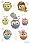 Stikeri MAGIC CUTE OWLS, TRANSPUFFY Herma