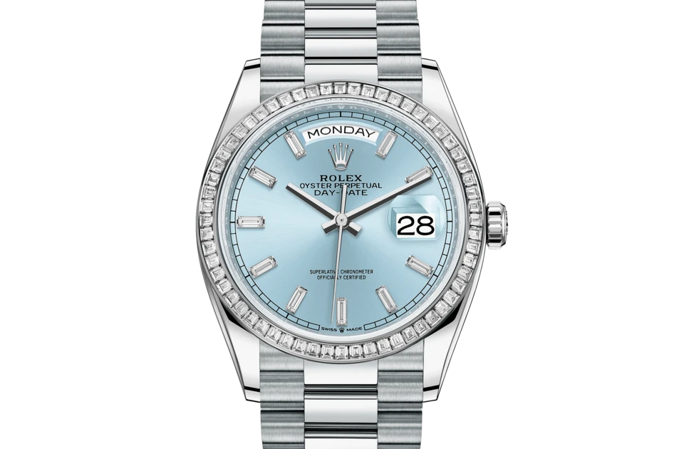 Rolex
DAY-DATE 36
Oyster, 36 mm, platinum and diamonds
M128396TBR-0003