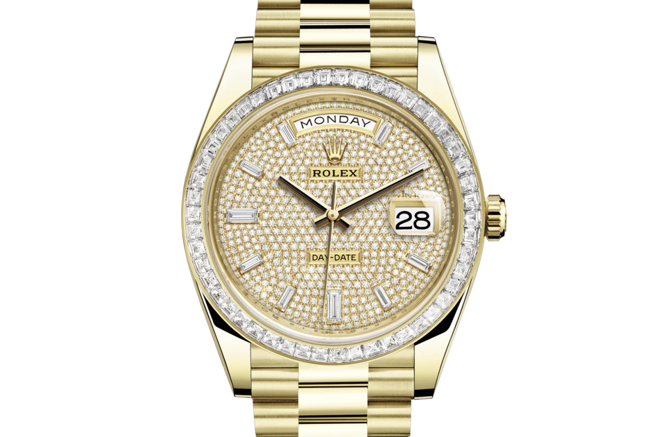 Rolex
DAY-DATE 40
Oyster, 40 mm, yellow gold and diamonds
M228398TBR-0036