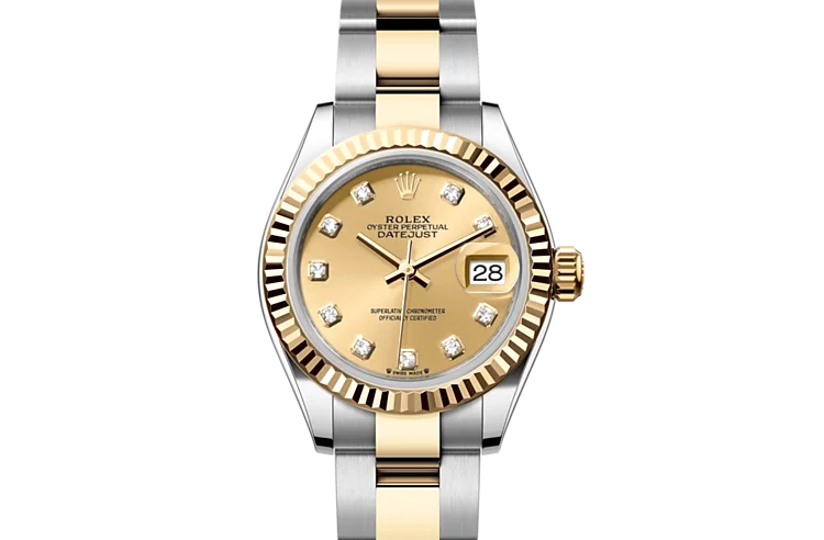 Rolex
LADY-DATEJUST
Oyster, 28 mm, Oystersteel and yellow gold
M279173-0012