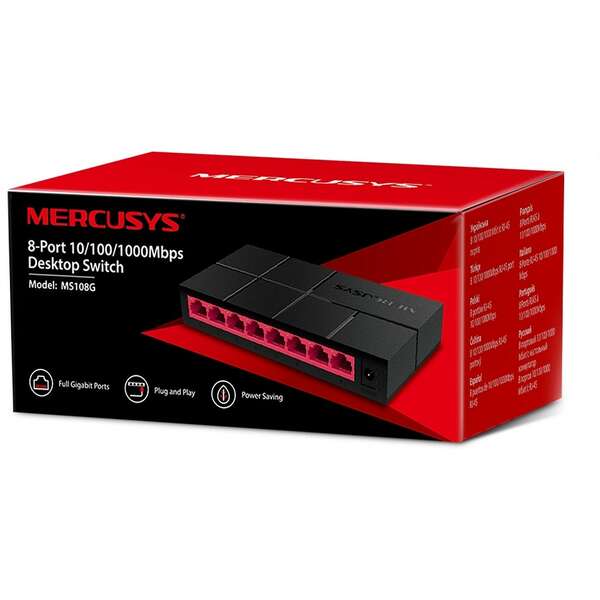 Switch MERCUSYS 10/100/1000 8-port MS108G