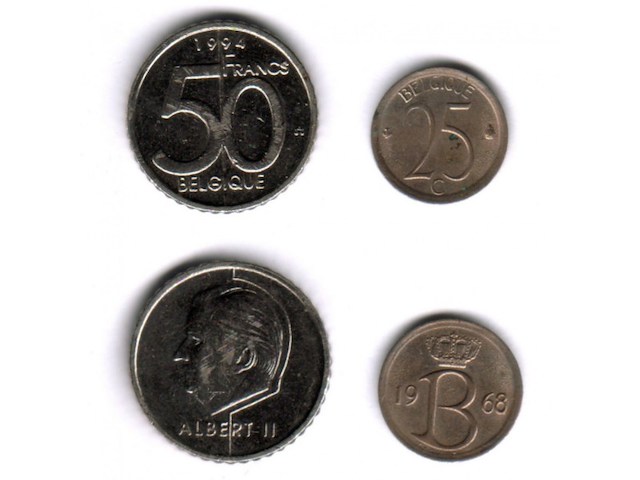 LOT od 50 francs, 25 centimes BELGIAN (1994-68)