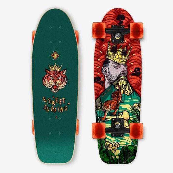 SKATEBOARD STREET SURFING CRUISER KICKTAIL 28' royal tiger