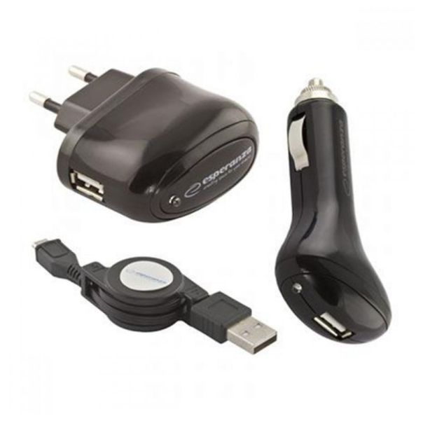 ESPERANZA Punjač EZ116 Micro USB 1A, crna