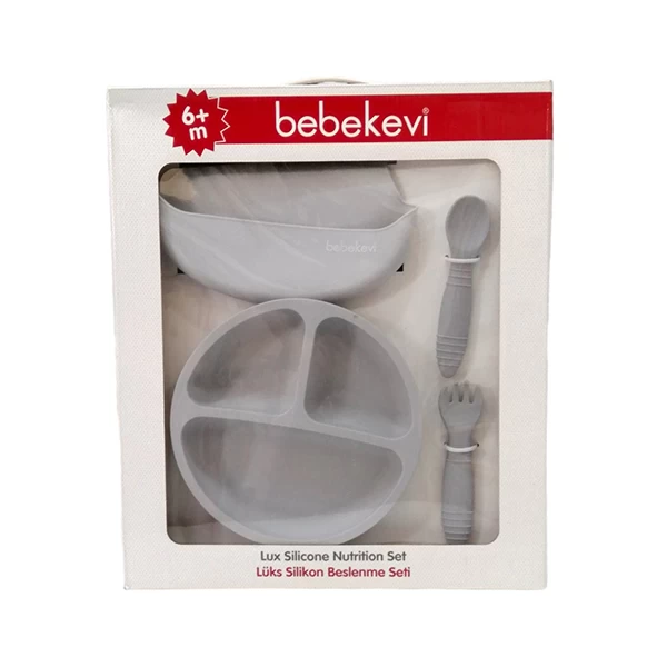 Silikonski sivi set za jelo 1231