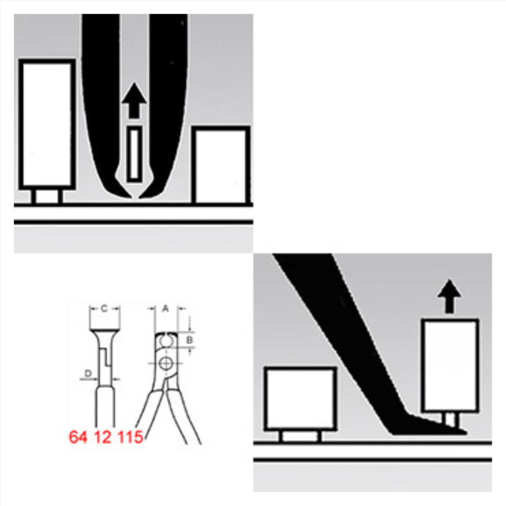 Knipex – Sečice čeone za elektroniku ESD 115mm – 64 12 115 ESD