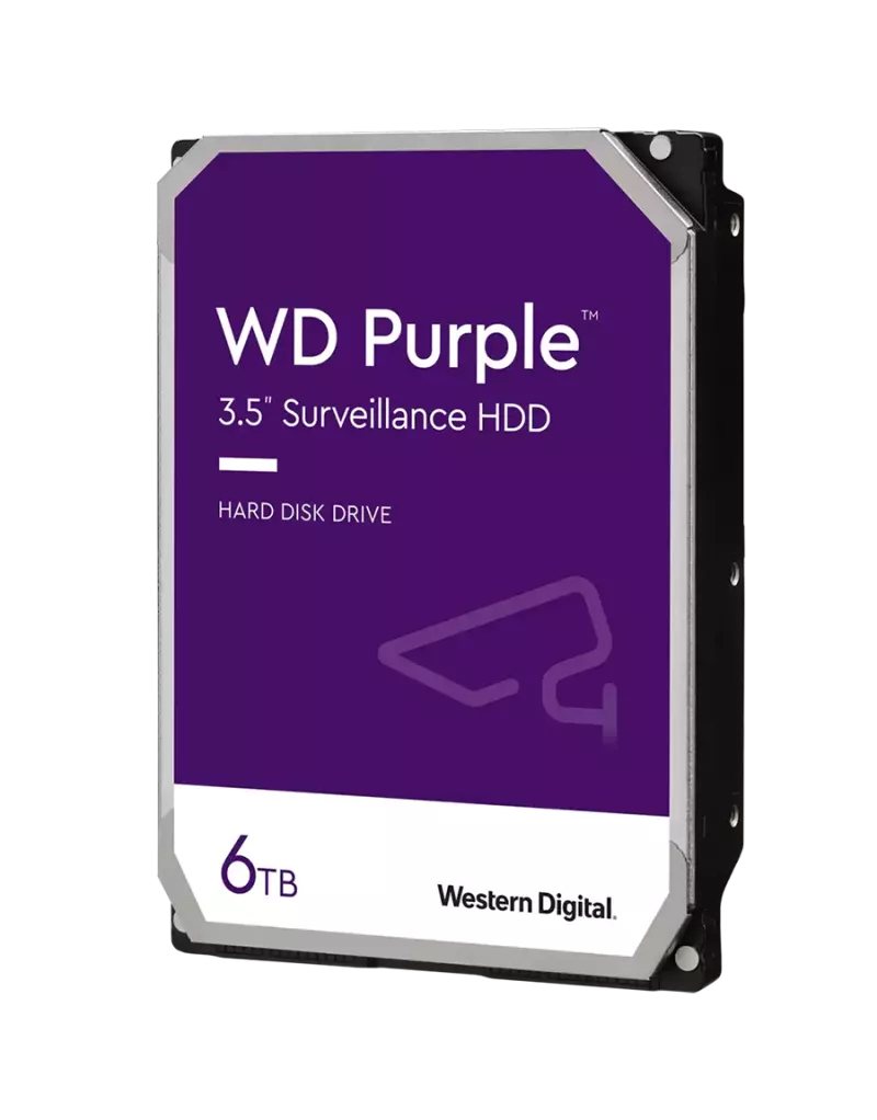 HDD Video Surveillance WD Purple 6TB CMR, 3 5'', 256MB, SATA 6Gbps, TBW: 180