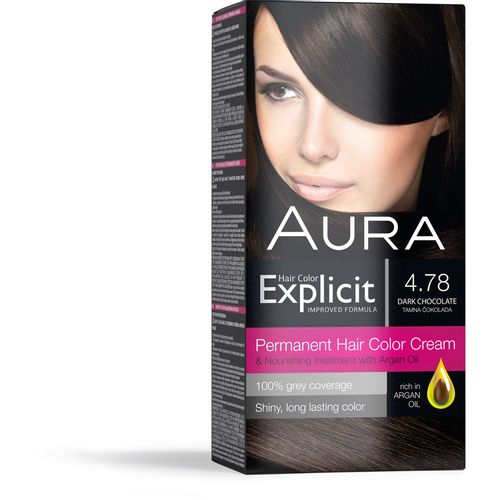 AURA Explicit farba za kosu 4.78 Tamna čokolada