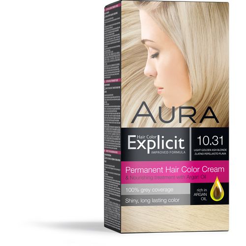 AURA Explicit farba za kosu 10.31 Zlatno Pepeljasto Plava