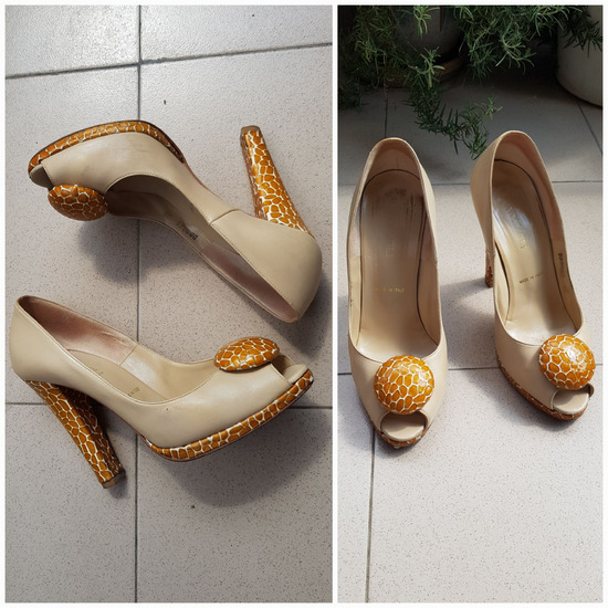 Bruno Magli kožne Peep Toe cipele, original