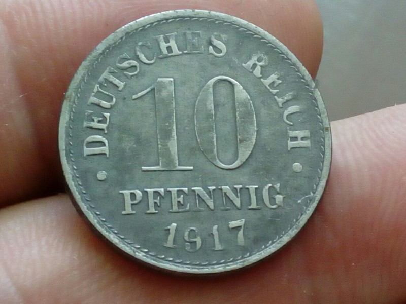 Nemacka, 10 pfennig 1917