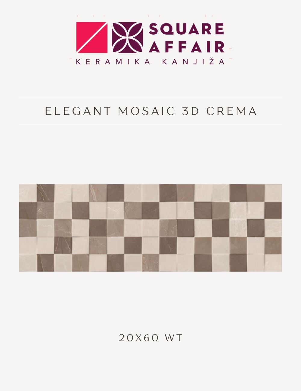 Keramika Kanjiža Elegant Mosaic 3D 20x60 zidne pločice
