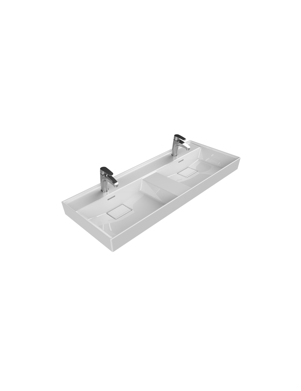 Turkuaz Basin Sharp lavabo 120x48 sa dva otvora za baterije i dva korita 37700U