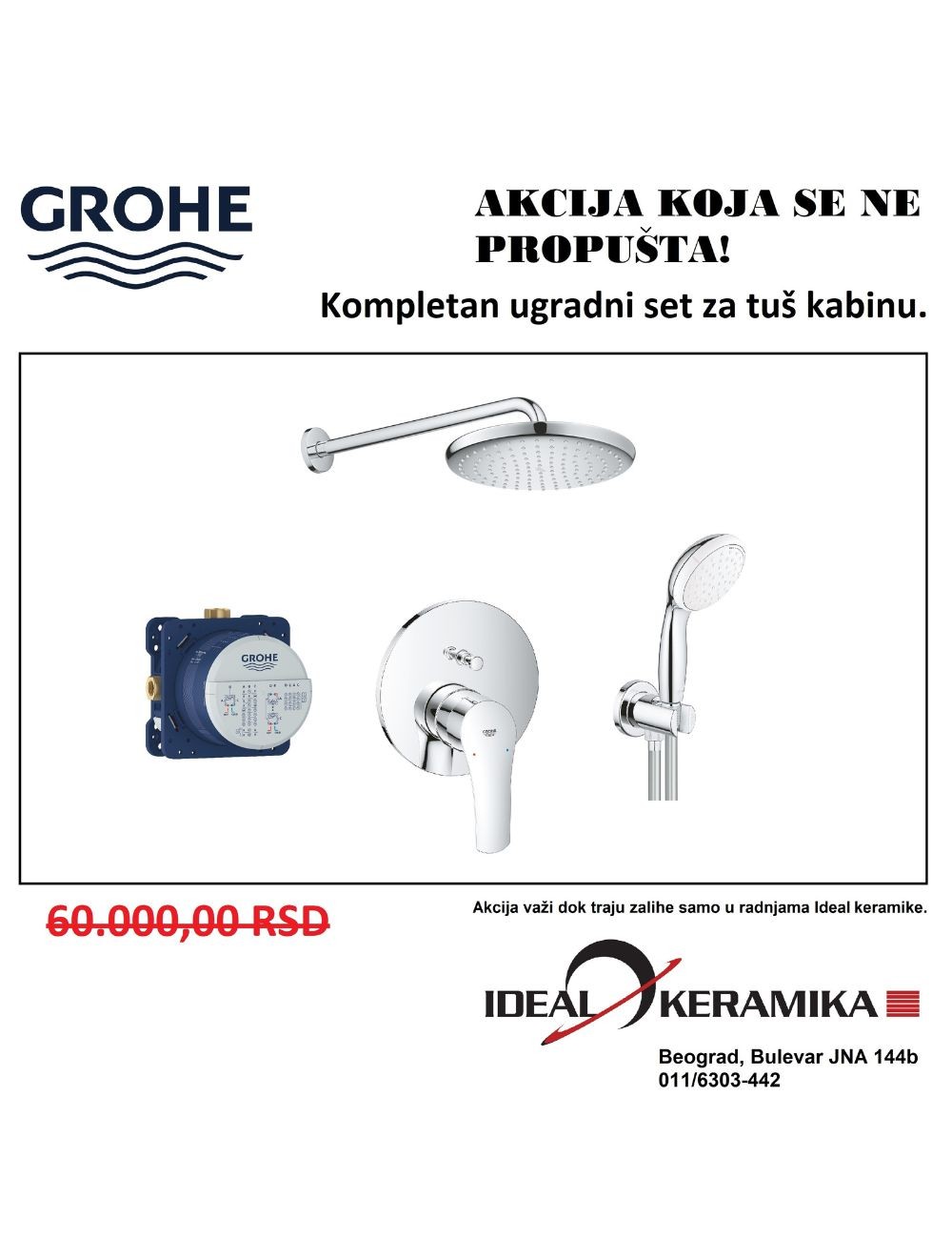 Grohe kompletan ugradni set za tuš kabinu