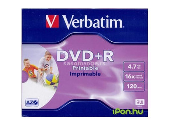 VERBATIM DVD+R 16x printable normal case