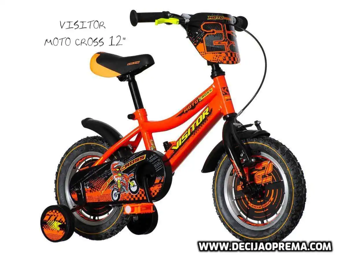 Bicikl Visitor Moto Cross 12″ za decu Narandžasti