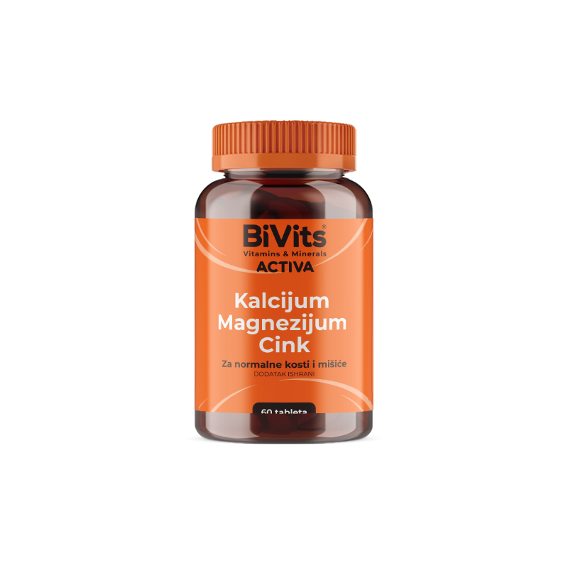 BiVits ACTIVA Kalcijum + Magnezijum + Cink 60 tableta