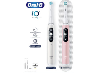 ORAL-B iO 6 Duo Electronic toothbrush set White-pink