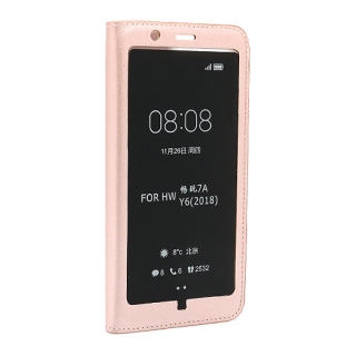 Futrola BI FOLD SMART VIEW za Huawei Y6 2018 roze