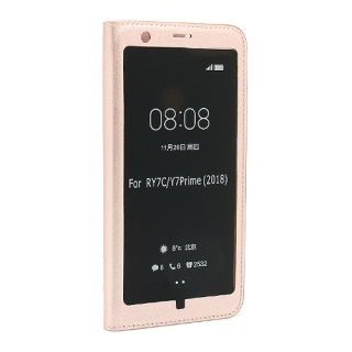 Futrola BI FOLD SMART VIEW za Huawei Y7 Prime 2018/ Huawei Honor 7C roze