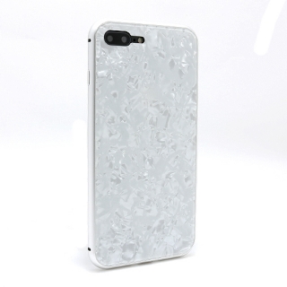 Futrola Magnetic Glass Crystal za Iphone 7 Plus/Iphone 8 Plus bela
