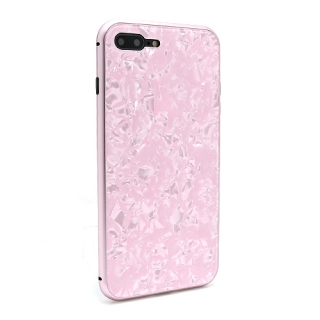 Futrola Magnetic Glass Crystal za Iphone 7 Plus/Iphone 8 Plus roze