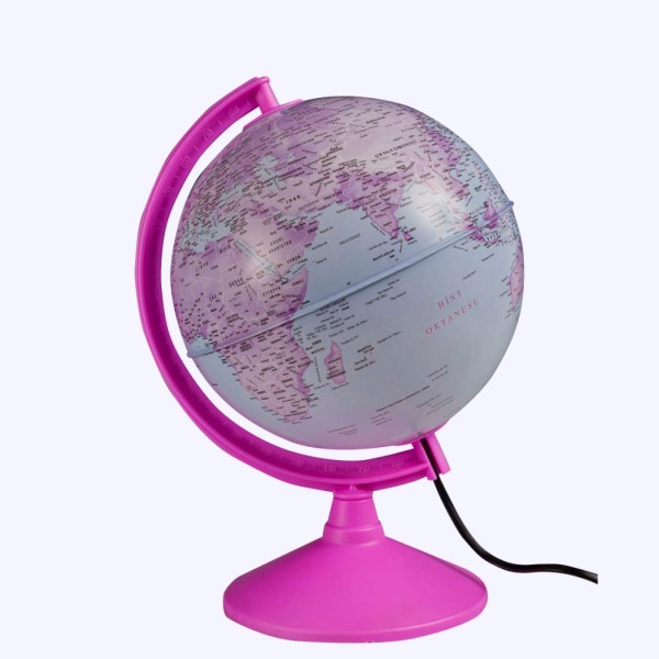 Globus svetleći pink 20cm na Srpskom jeziku