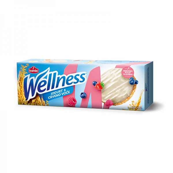Wellness integralni keks-crveno voće i jogurtni preliv 160gr.