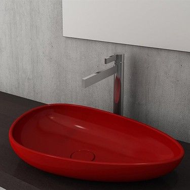 BOCCHI nadgradni lavabo CRVENA SJAJ 58 cm ETNA