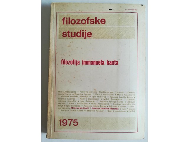 Filozofske studije VI- Filozofija Immanuela Kanta