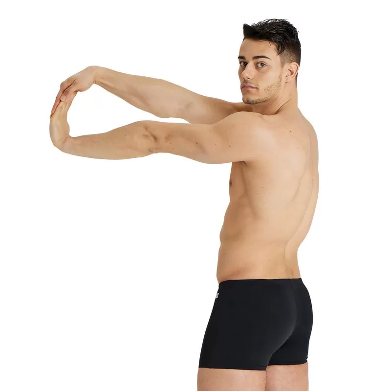 M TEAM SWIM SHORT SOLID BLACK-WHITE