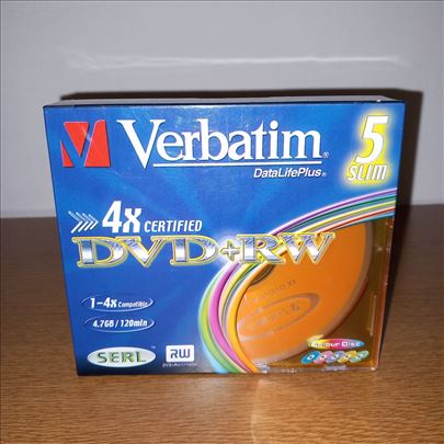 5 verbatim dvd rw color diskova 5 praznih u 5 boja