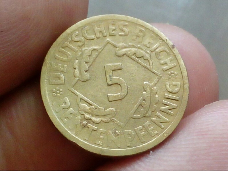 Nemacka, 5 pfennig 1924 A