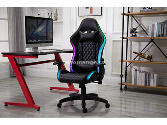 Trick Gejmerska stolica sa RGB osvetljenjem LED002 Crna