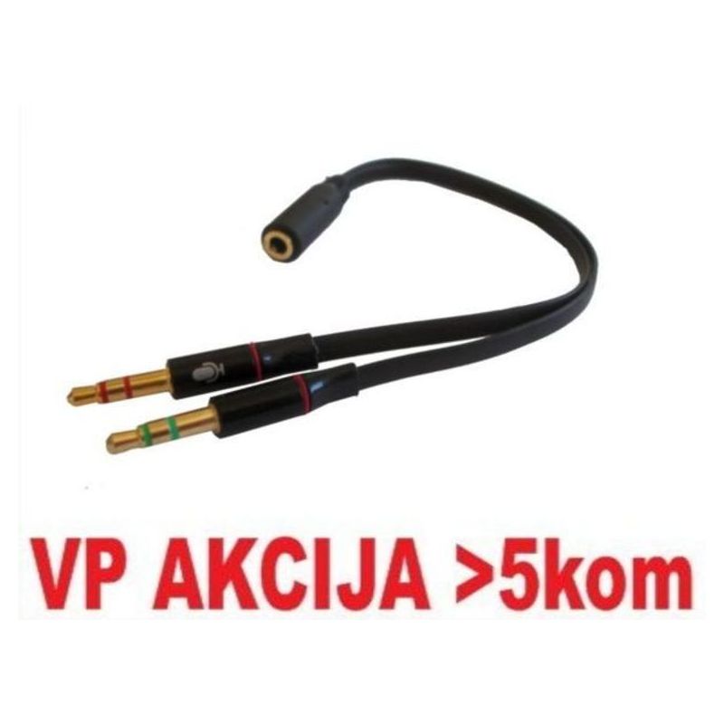 CCA-23535 ** Gembird 3.5mm Headphone Mic Audio Y Splitter Cable Female to 2×3.5mm Male adapter (95)