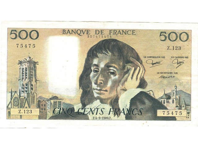 Francuska 500 francs 1980 XF
